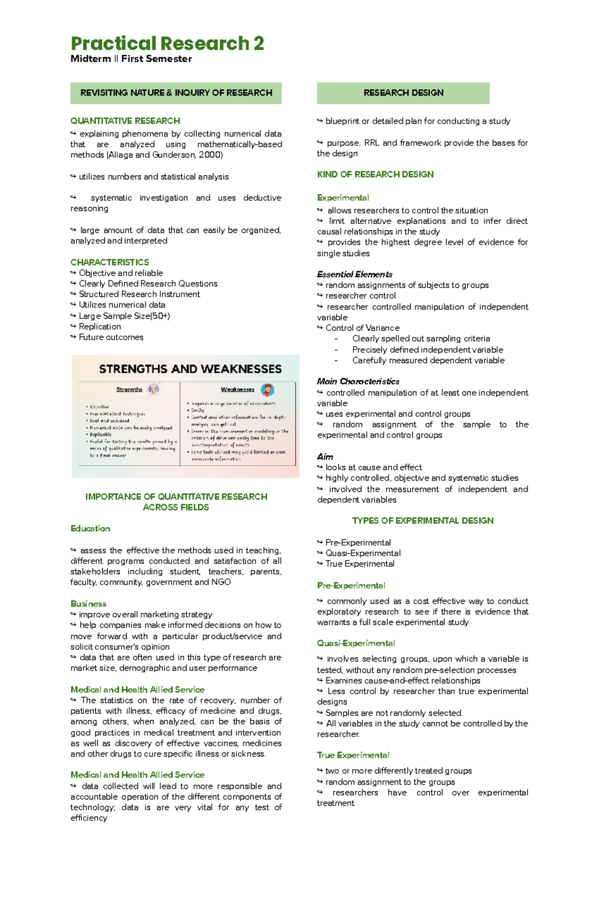 PR 2 Notes - Practical Research 2 Midterm || First Semester REVISITING ...