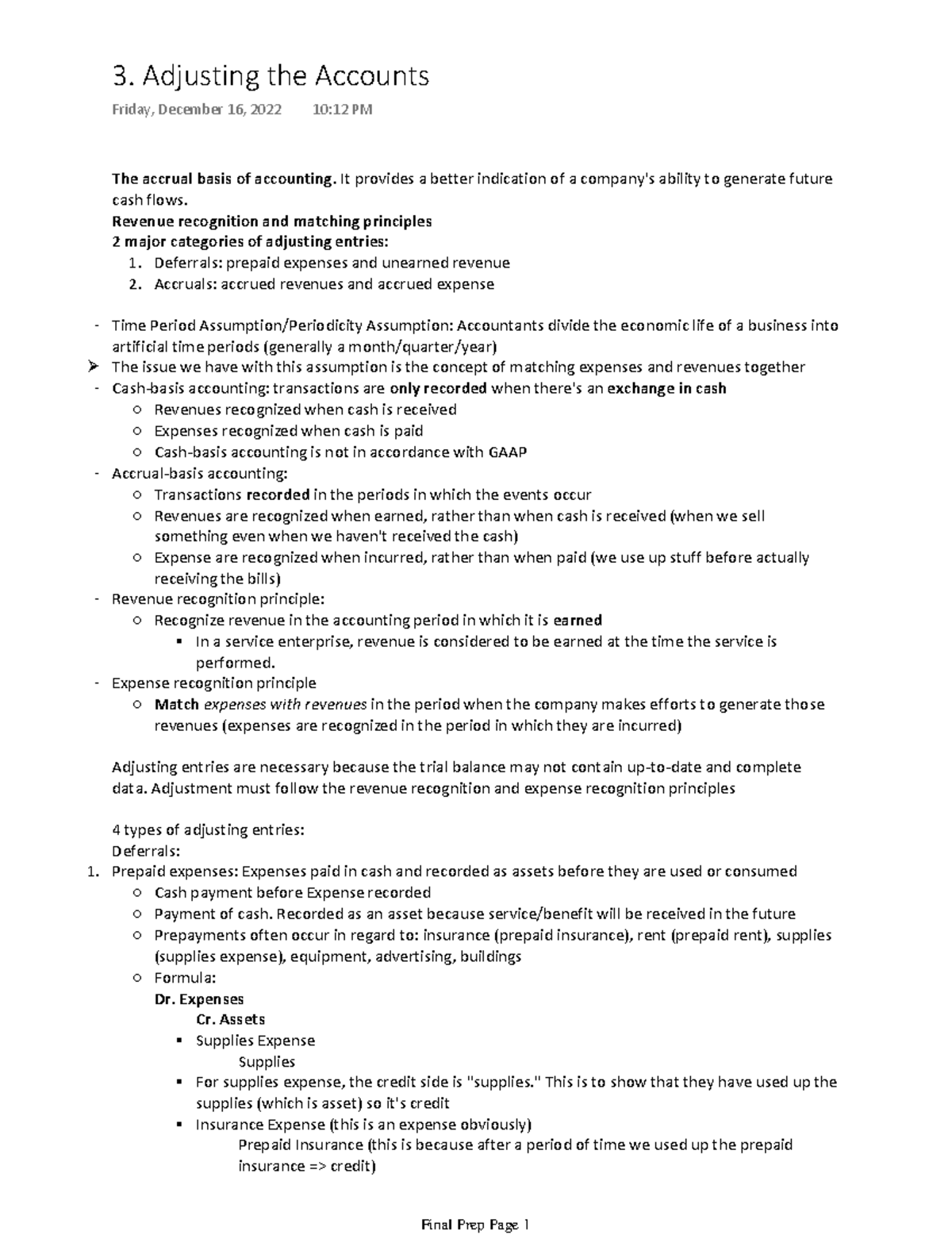 Chapter 3: Adjusting the Accounts - The accrual basis of accounting. It provides a better ...