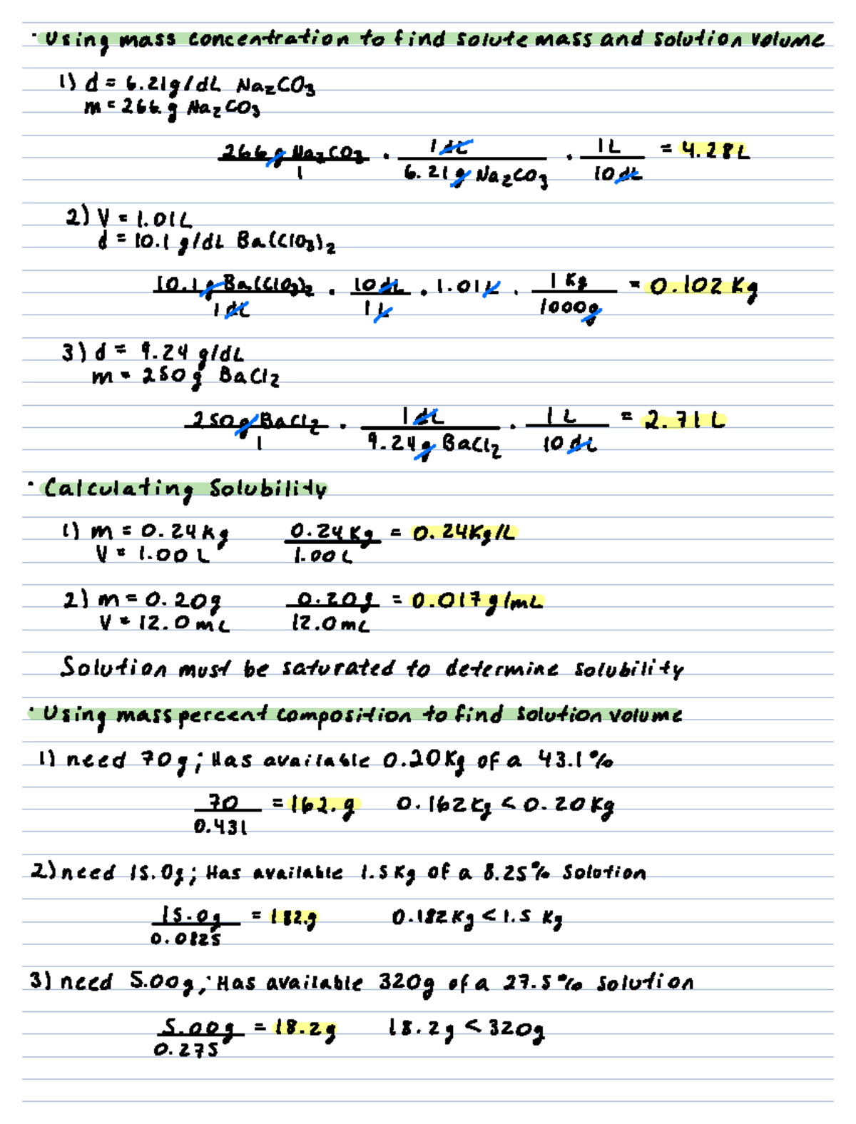 Aleks Objective 1 - Lecture notes 1 - using mass concentration to find ...
