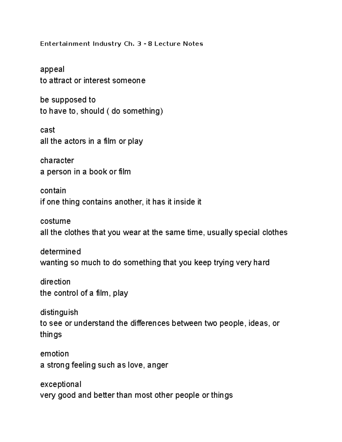 Entertainment Industry Lecture Notes Ch. 3 - 8 - Entertainment Industry ...