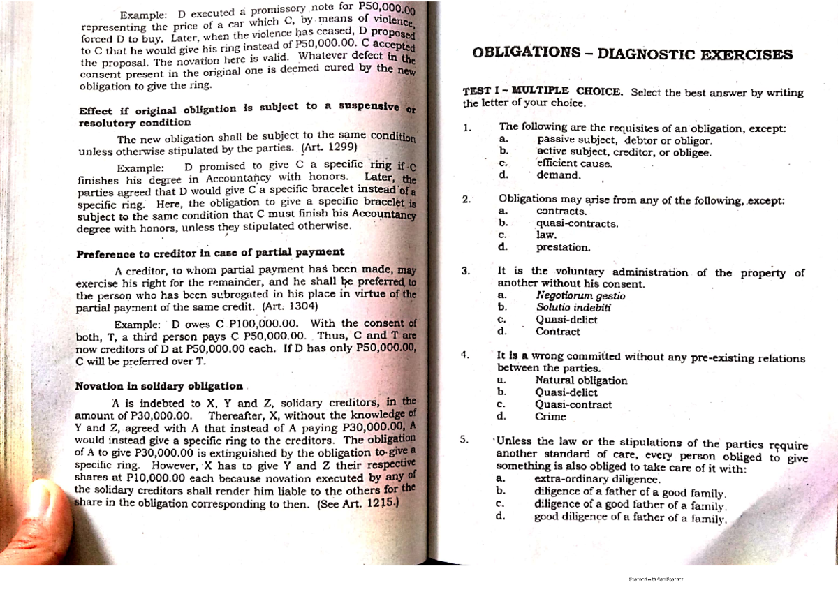 Oblicon Exercises AND Answers - Accountancy - Studocu