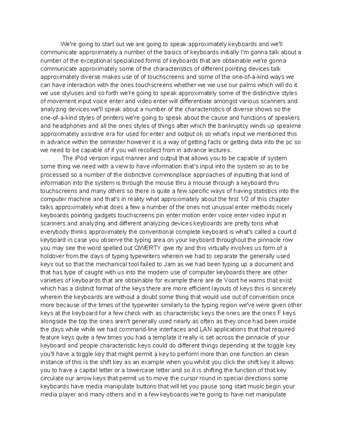 BCIS 1305 Chapter 7 Input and Output - We're going to start out we are going to speak ...