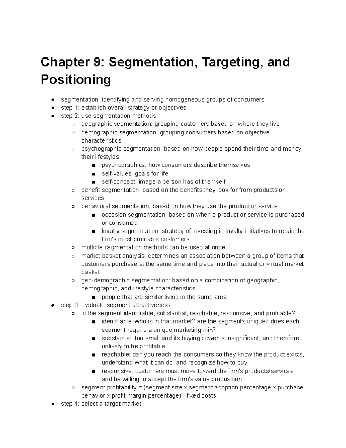 Chapter 9 Segmentation, Targeting, and Positioning - Diet Coke vs. Coke Zero cannibalization ...
