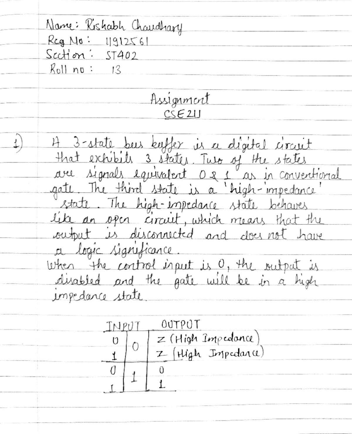 ST402A13 CSE211 - CA - Alan Rshabh hoddar ####### Rzg Mo11912 6 Scchin ...