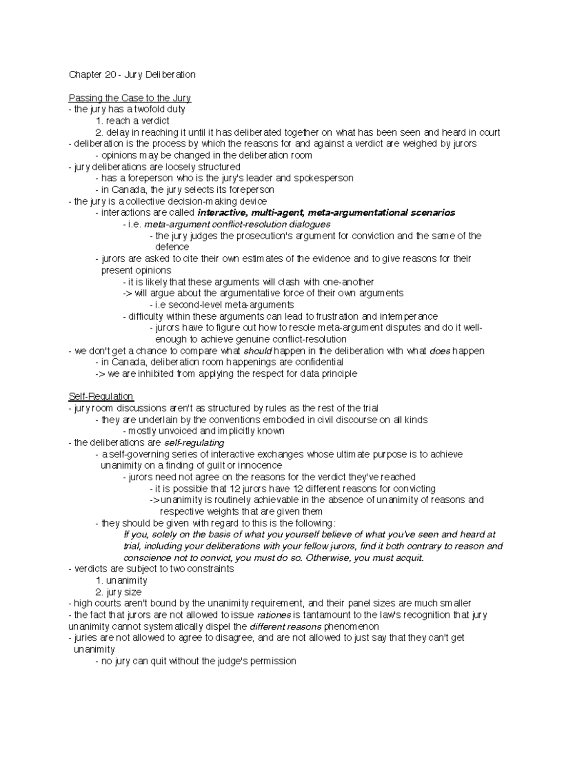 20 - Jury Deliberation - Summary John Woods - Chapter 20 Jury ...