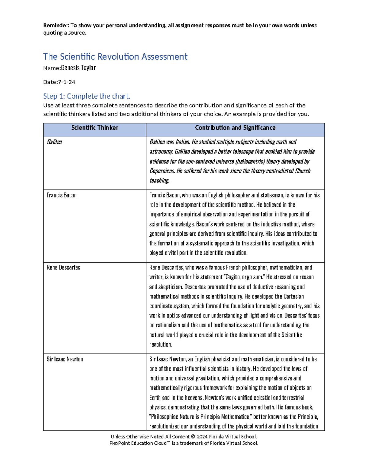 The scientific revolution - Reminder: To show your personal ...