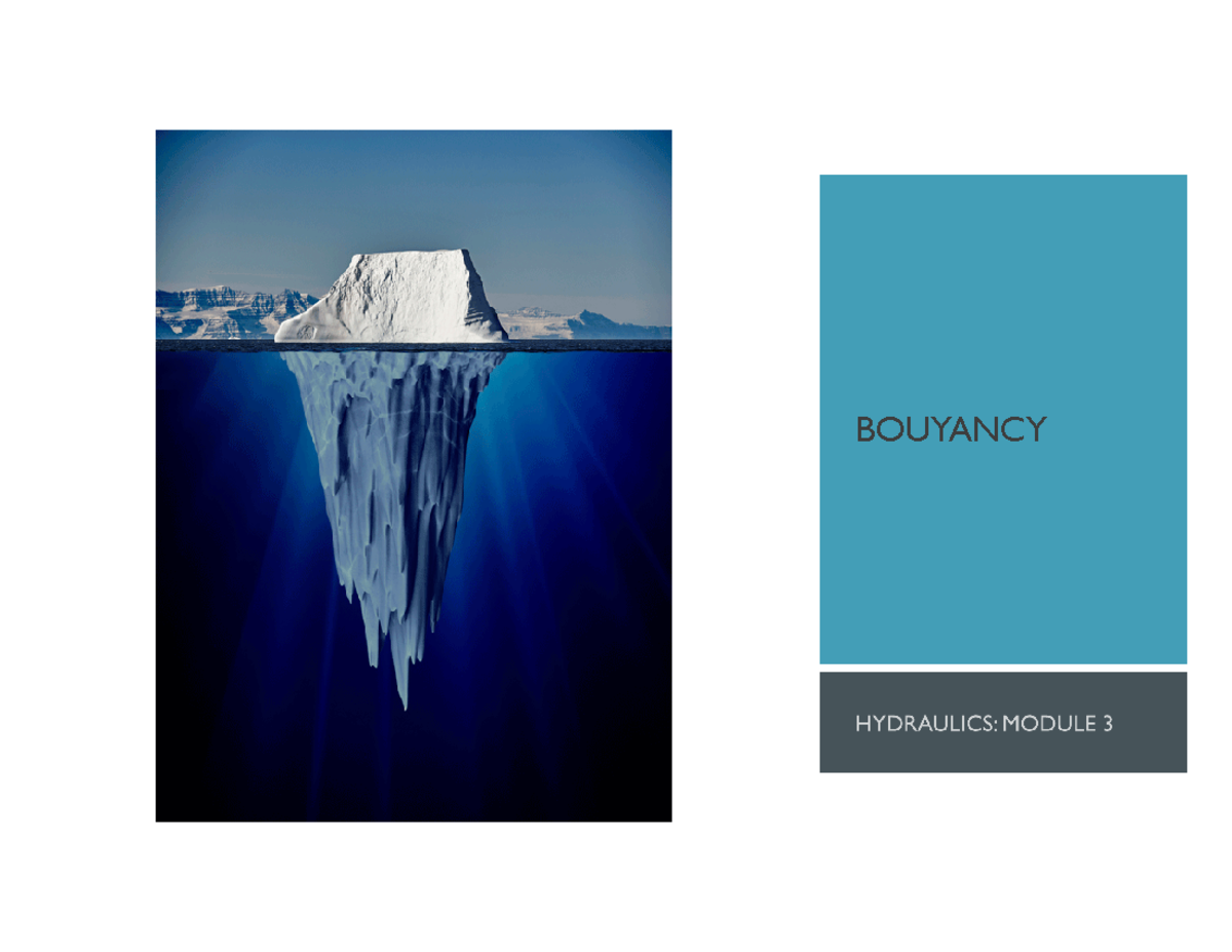 3 - Bouyancy and Stability - BOUYANCY BOUYANCY The Greek scientist ...