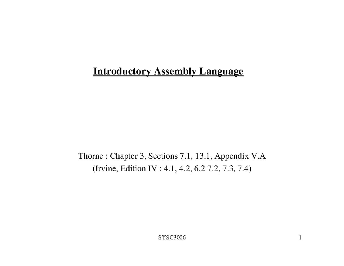 Part5-Simple Assembly - Introductory Assembly Language Thorne : Chapter ...