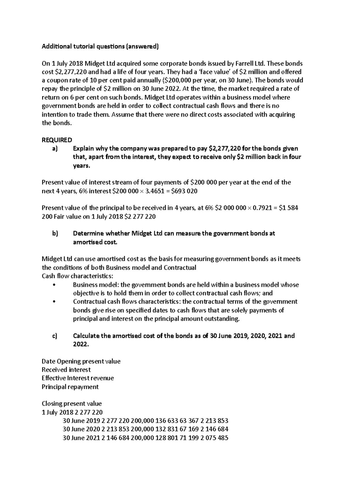 Topic 5 - Additional tutorial questions (answered) - Additional tutorial questions (answered) On ...