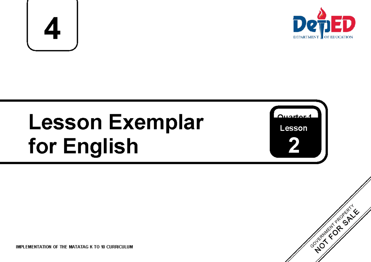 Q1 LE English-4 Lesson-2 Week-2 - 4 Lesson Exemplar for English Quarter ...