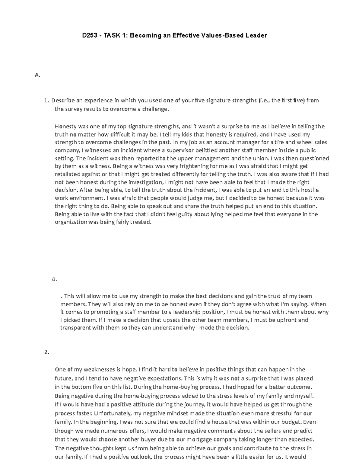 D253 Task 1 Nicole Bell - task 1 - D253 - TASK 1: Becoming an Effective ...