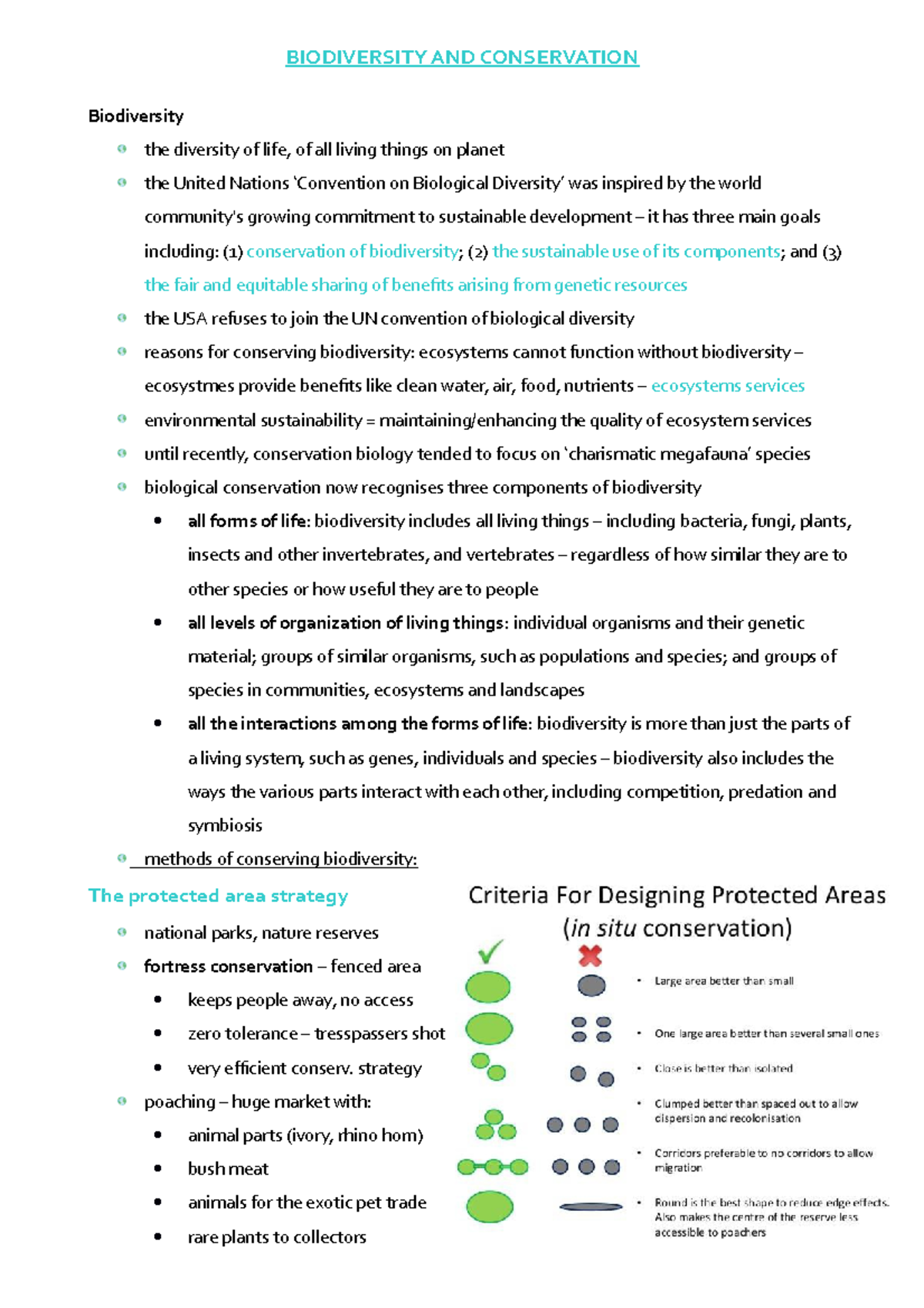 Biodiversity, Conservation and Indigenous people NOTES - BIODIVERSITY ...