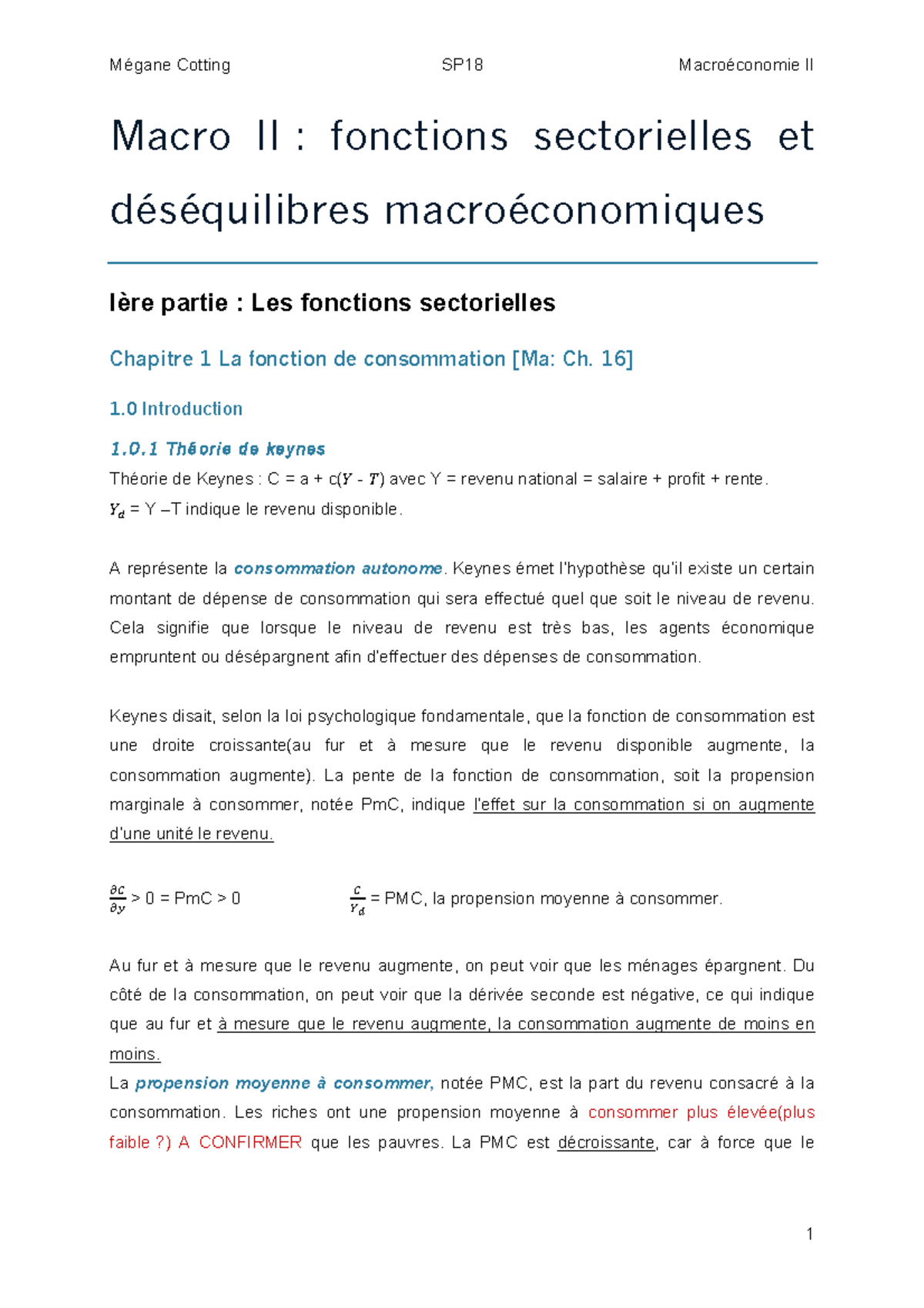 Cours Macroéconomie II - Macro II : fonctions sectorielles et déséquilibres macroéconomiques ...