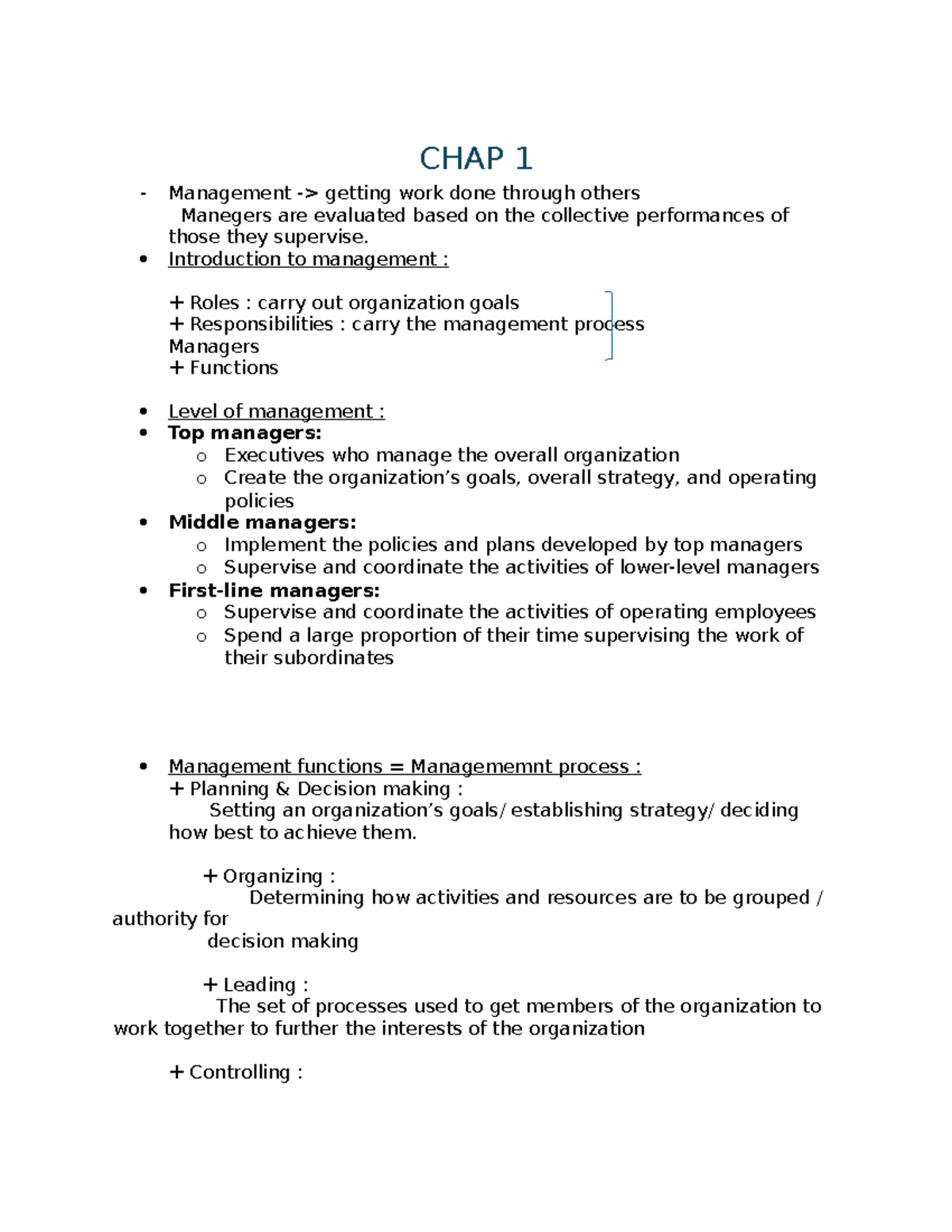 CHAP 1 management - OK JUYIGYI - CHAP 1 Management -> getting work done ...