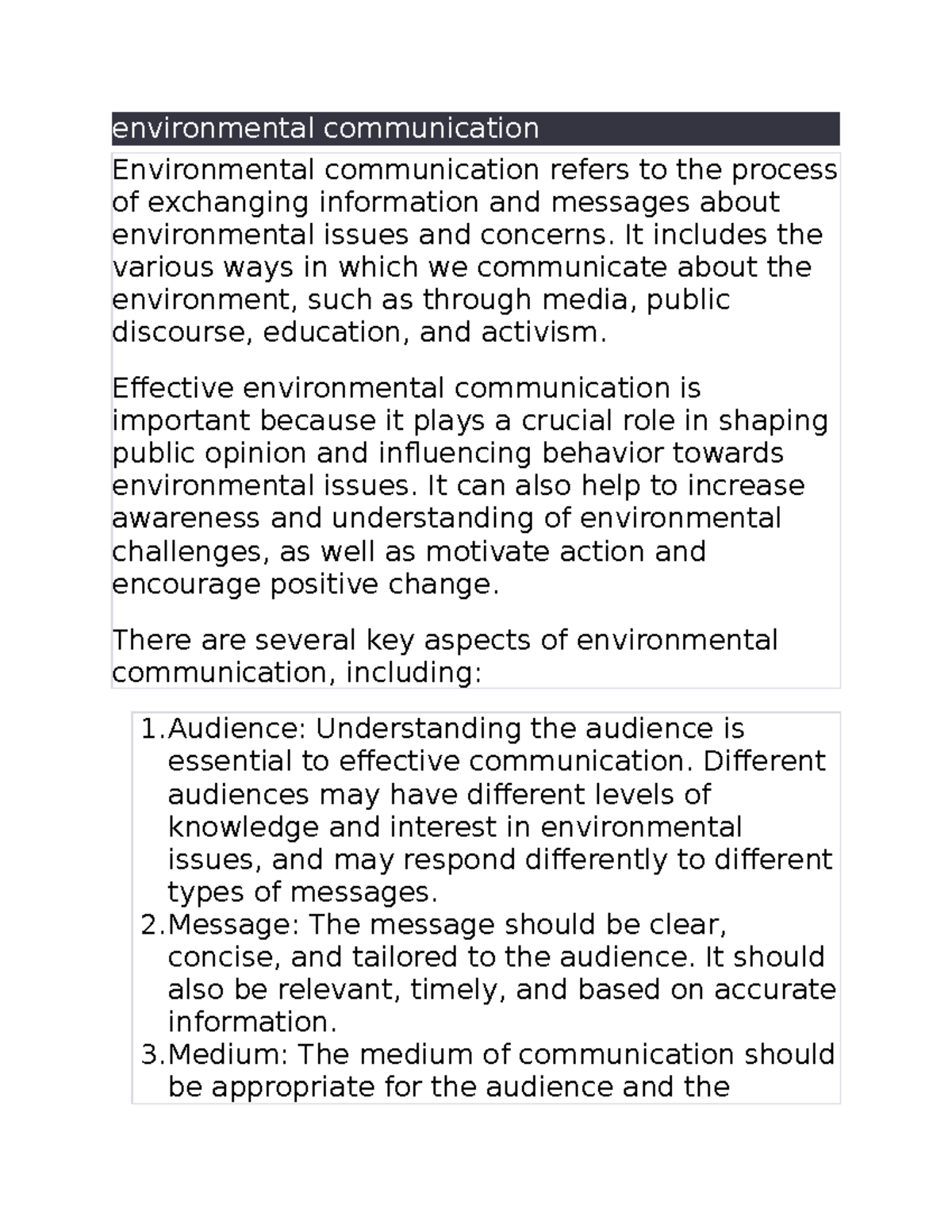 Environmental comm - environmental communication Environmental ...