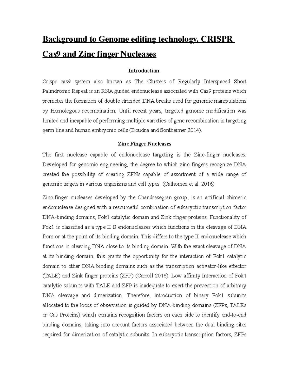 Crispr Cas9 - Background to Genome editing technology, CRISPR Cas9 and ...