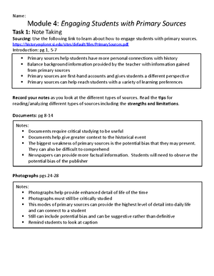 Module 4 Task 2 - Key assignemnts - Name: Module 4: Create a Note ...
