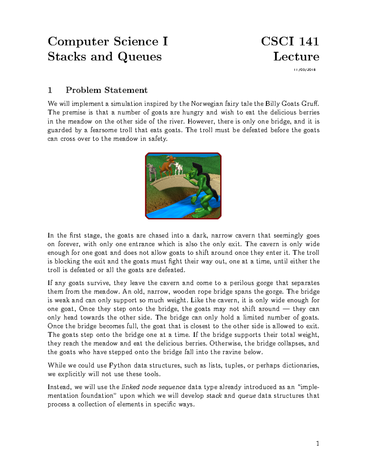 Stacks Queues Stu Lecture Notes From Week 11 Computer Science I