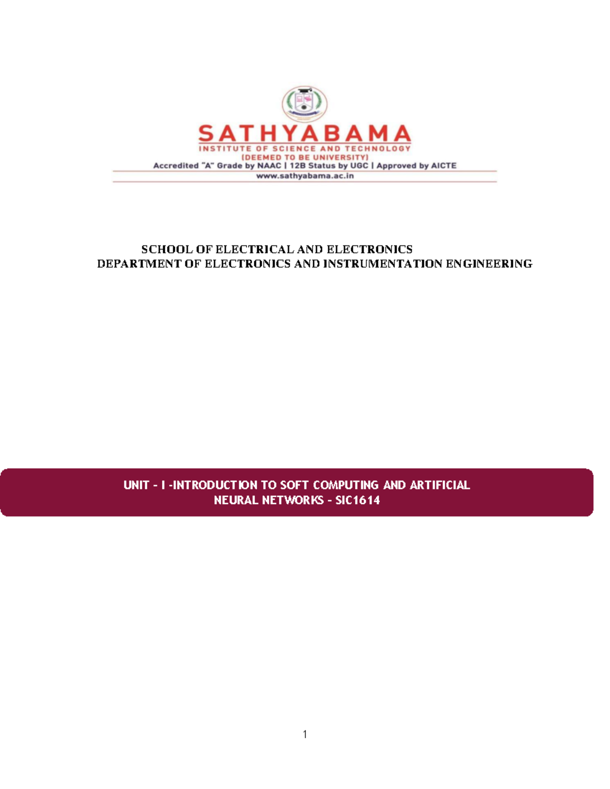 SIC1614 - Summary PRINCIPLES OF SOFT COMPUTING (With CD ) - SCHOOL OF ...