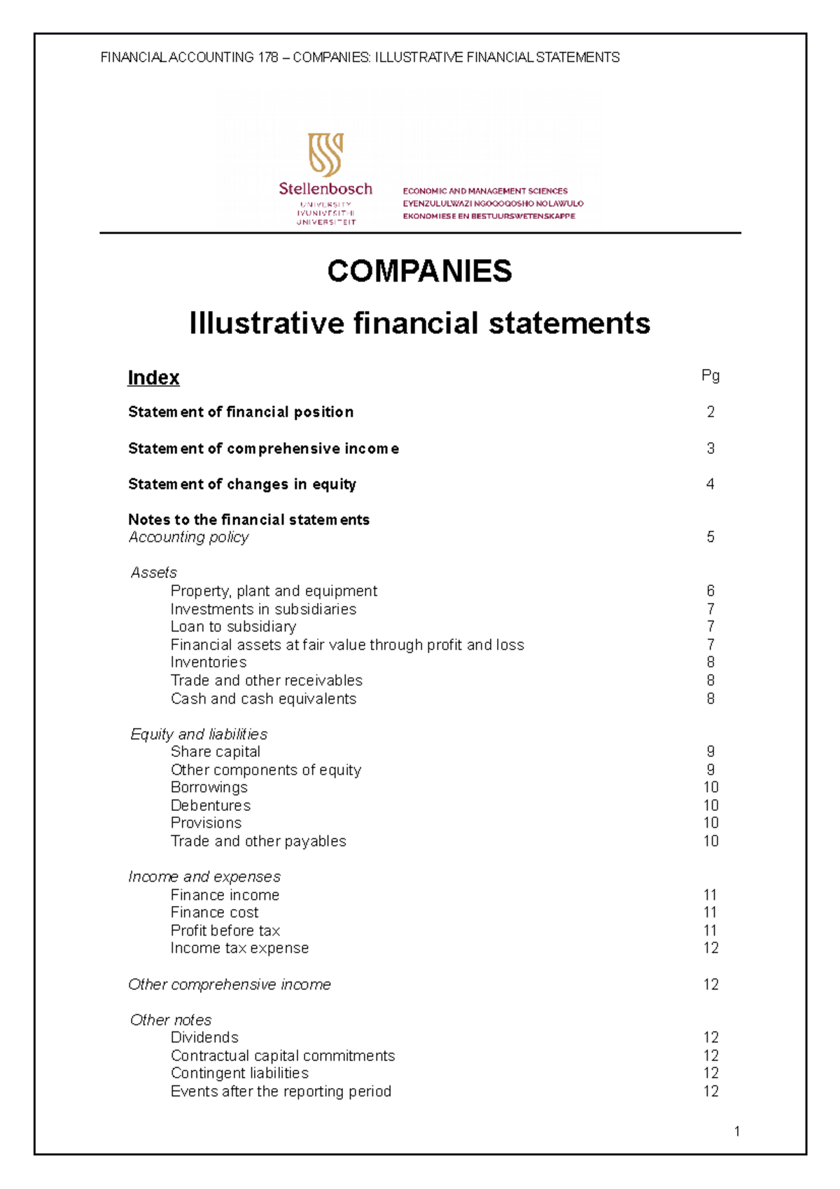 1. Companies - Illustrative financial statements - 2022 - FINANCIAL ...