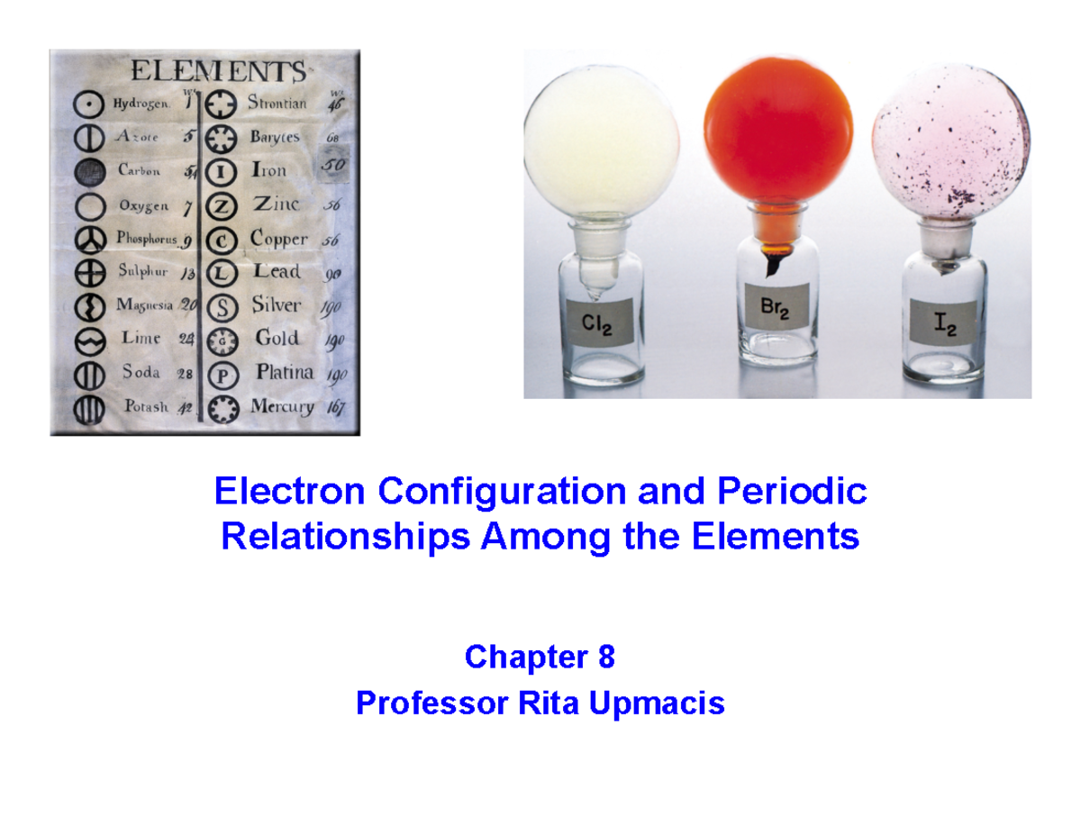 Chapter 8 Handouts - Lecture notes 8 - Electron Configuration and ...