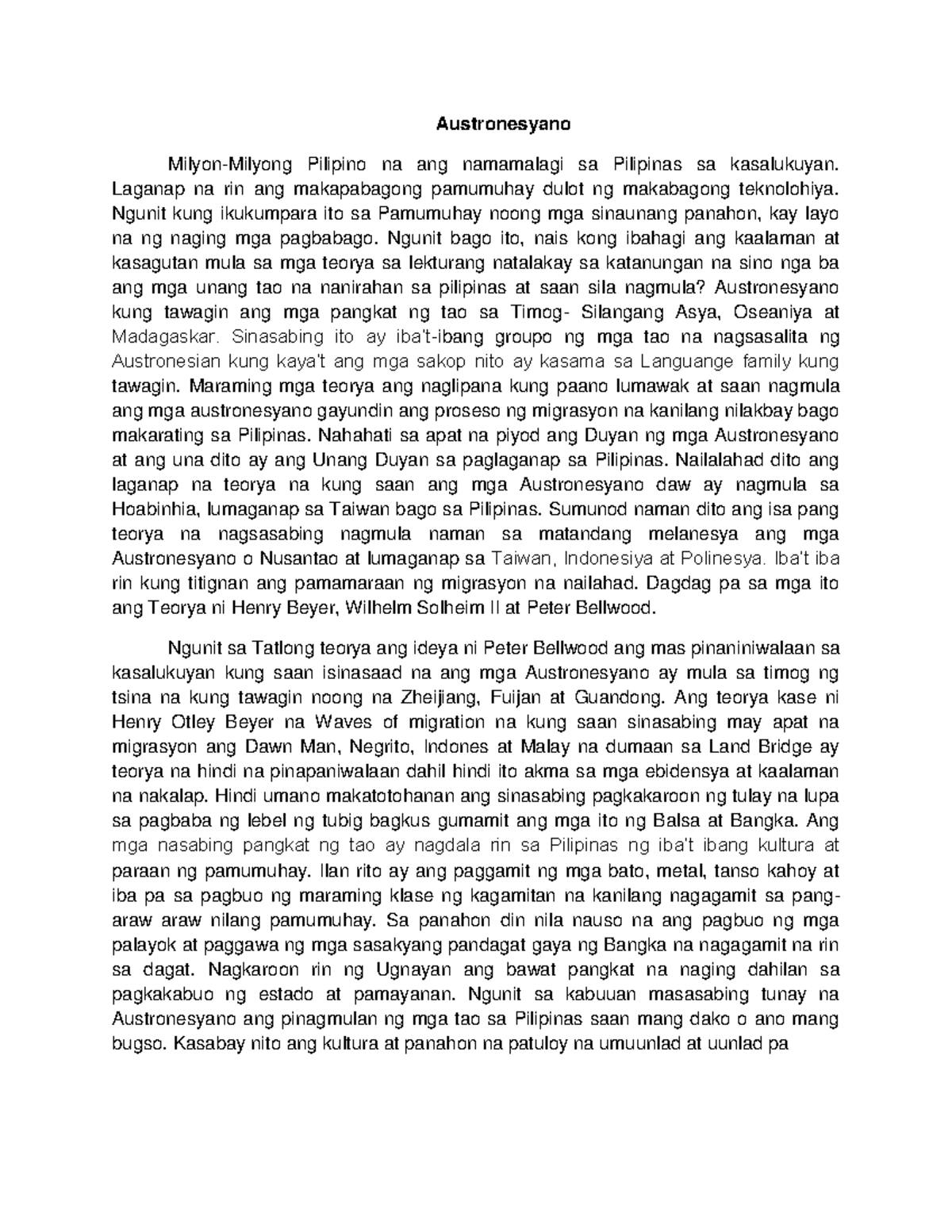 Austronesyano - Mga Daloy at pinagmulan ng mga Austonesyano ...