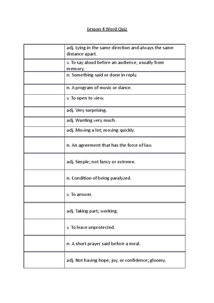 Wordly wise book 4 answers - Academic English 2, A1 - Studocu