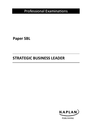 SBL Mock Test 2020-21 - ACCA Paper SBL Strategic Business Leader ...