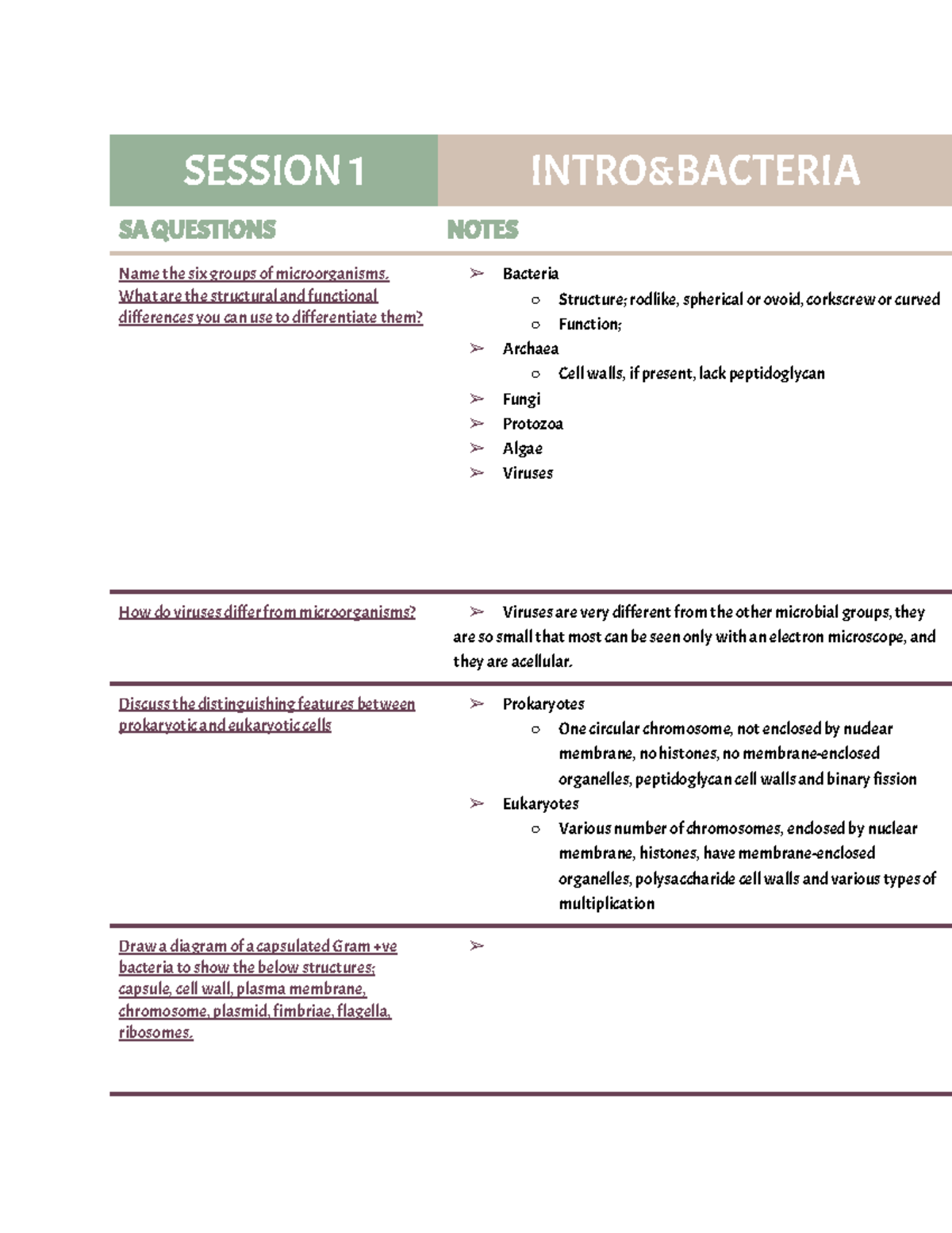 Hbm2105 questions - SESSION 1 INTRO&BACTERIA SA QUESTIONS NOTES Name ...