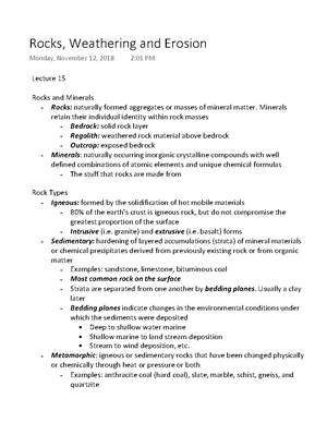 Notes- Physical geography Sabrina Zemil - Chapter 1 notes - Physical ...
