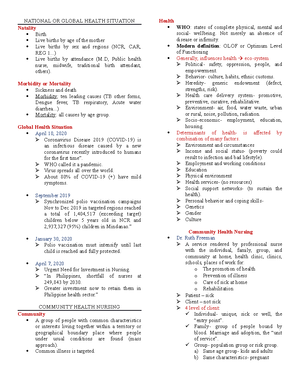 CHN- Public Health Nursing - PUBLIC HEALTH NURSING Health for all ...