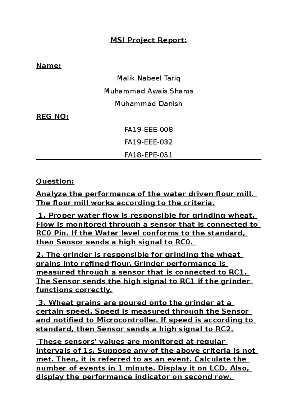 Msi assignment report - Electric Circuits Analysis I - CUI - Studocu