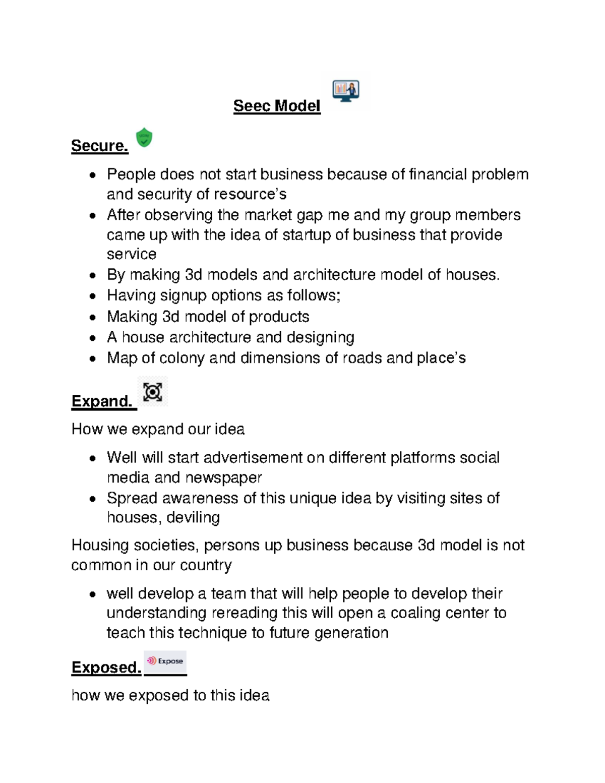 Seec Model - my subject is bs entrepreneurship and accoutning principle ...