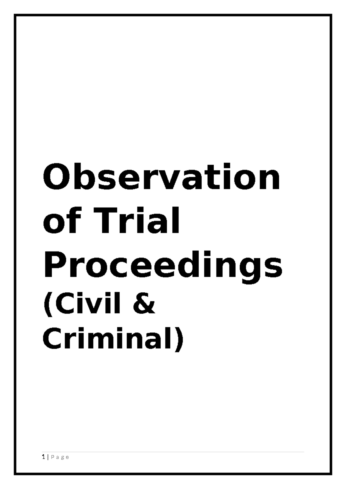 465331964 Observation of Criminal and civil Cases - Observation of ...