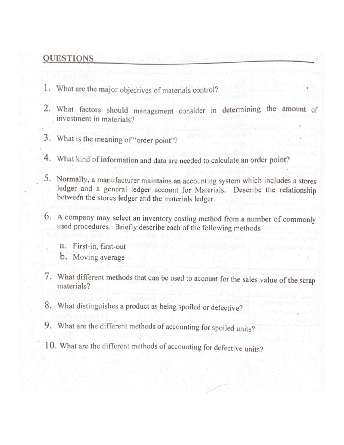 Accounting for Materials Columnar Activities - Studocu