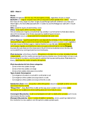 GEO - Chapter 2 - week two lecture notes - GEO - Chapter 2 Wind Four ...