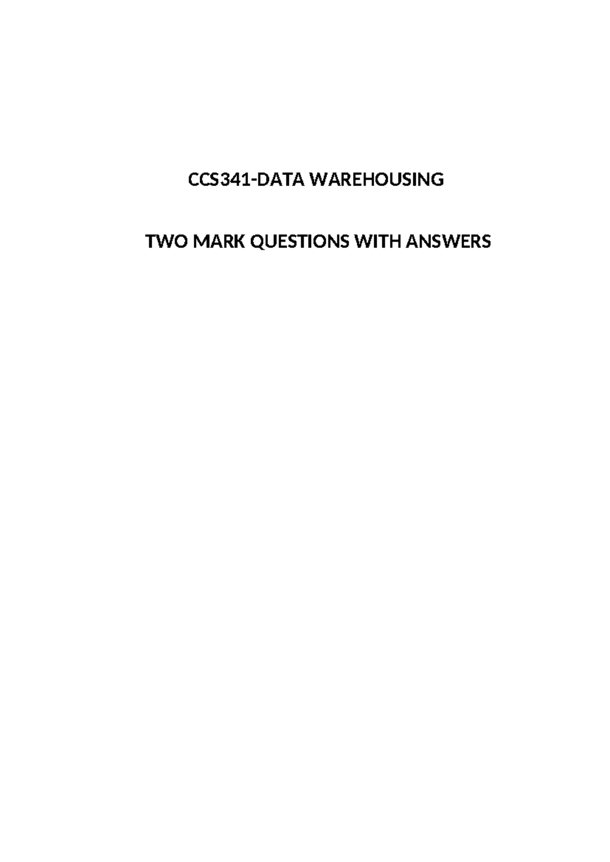 CCS341 Unit -1 TWO MARK Questions WITH Answers - CCS341-DATA ...