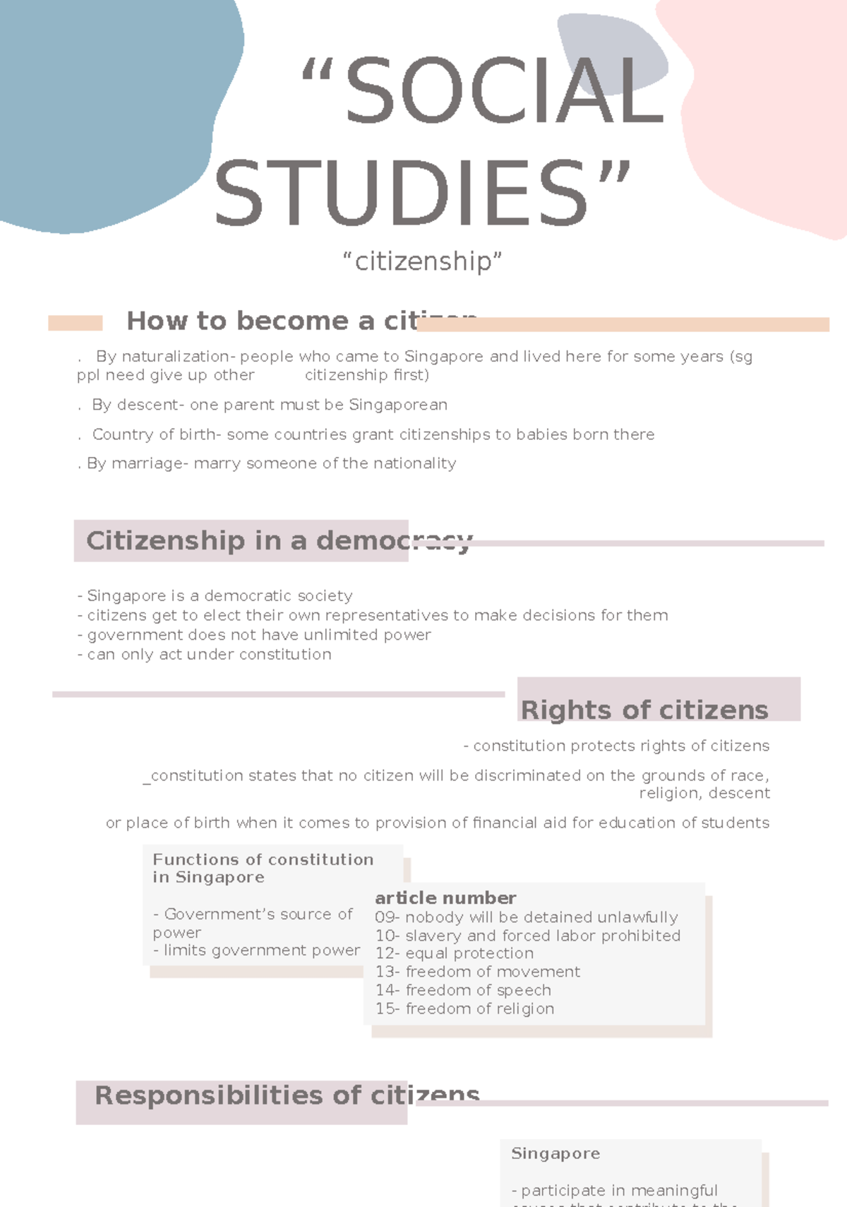 social studies - “SOCIAL STUDIES” “citizenship” How to become a citizen ...