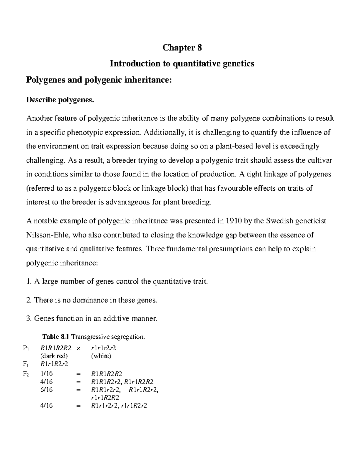 Principles of plant genetics and breeding 55 - Chapter 8 Introduction ...