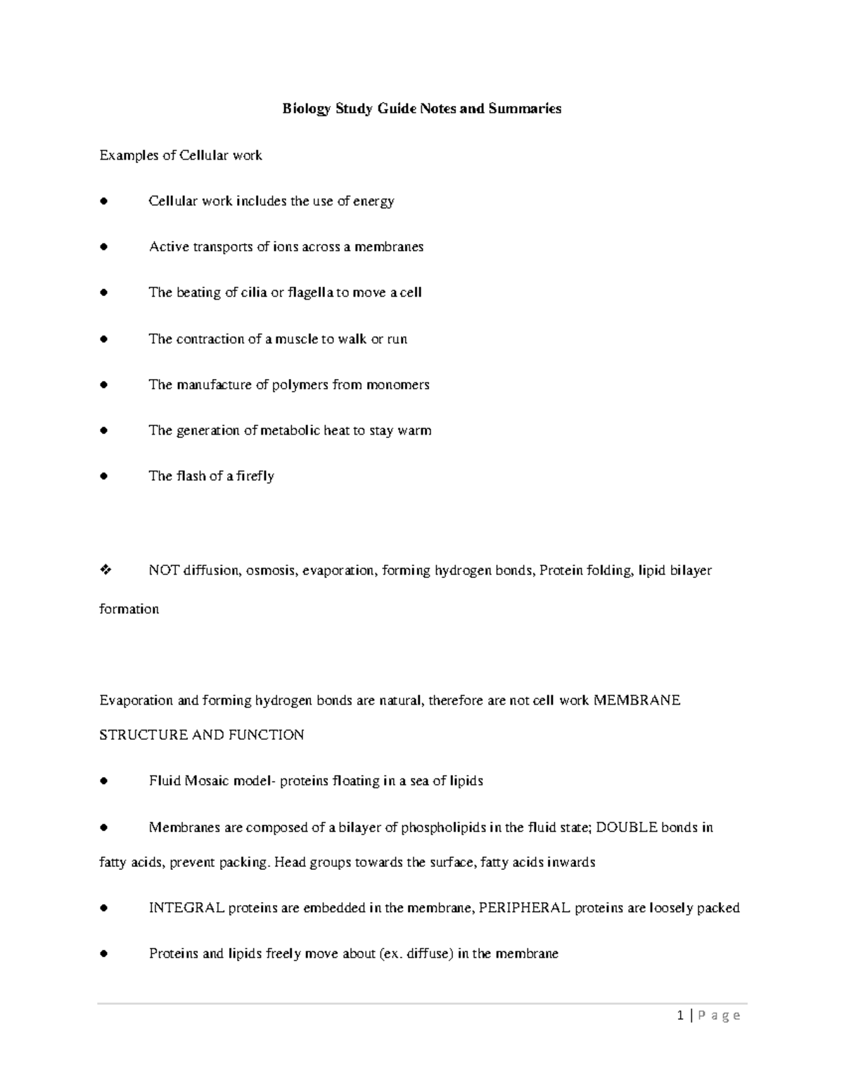 Biology Study Guide Notes and Summaries - Biology Study Guide Notes and ...