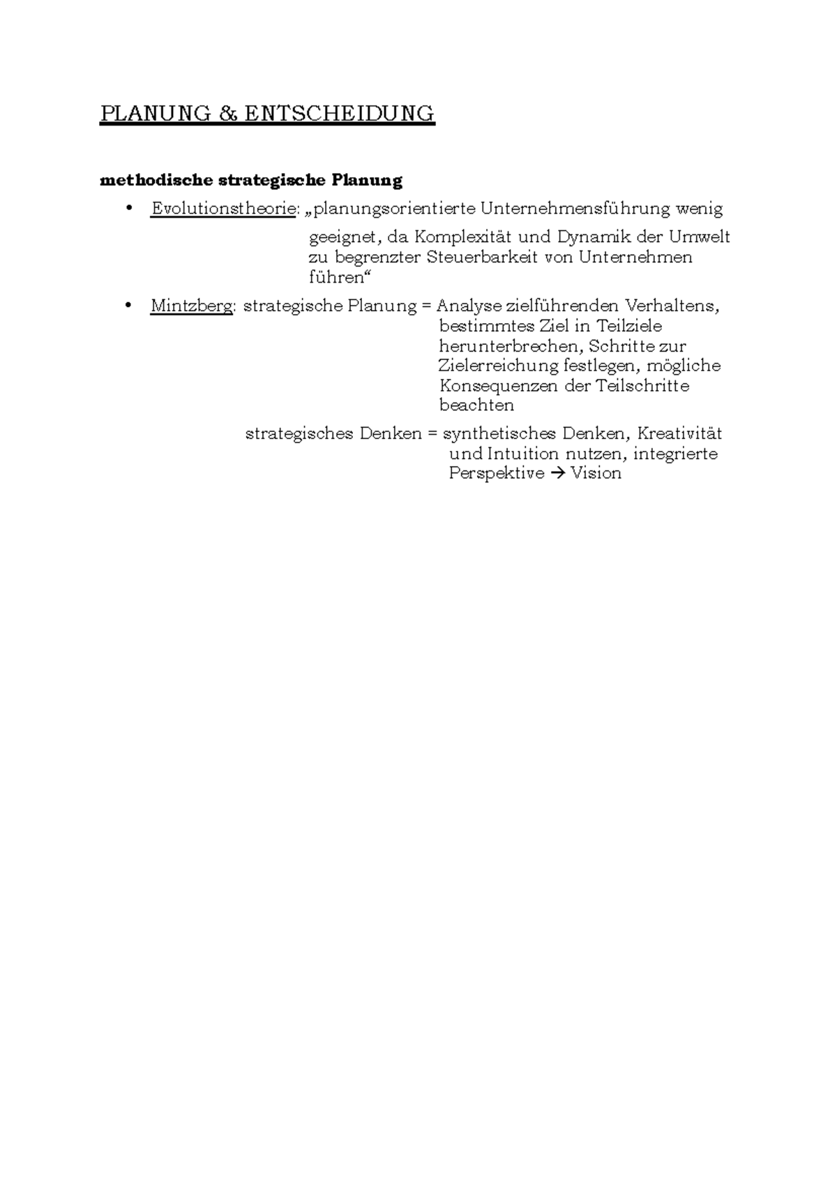 Planung und Entscheidung - PLANUNG ENTSCHEIDUNG methodische ...
