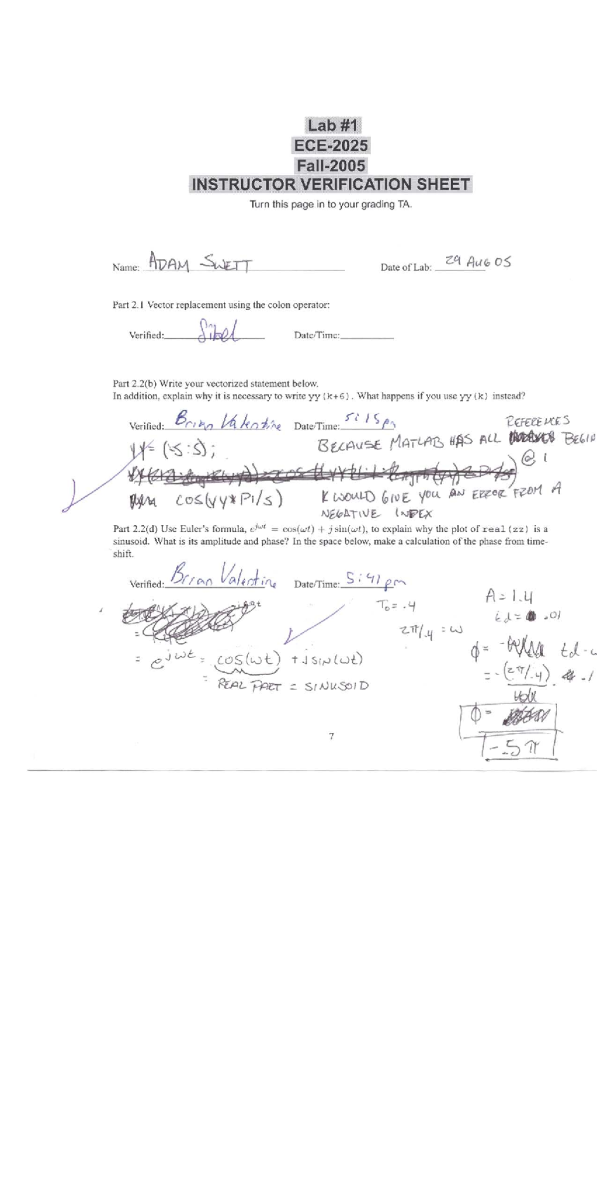 ECE05 - Exam Practice - Lab INSTRUCTOR VERIFICATION SHEET Turn this ...