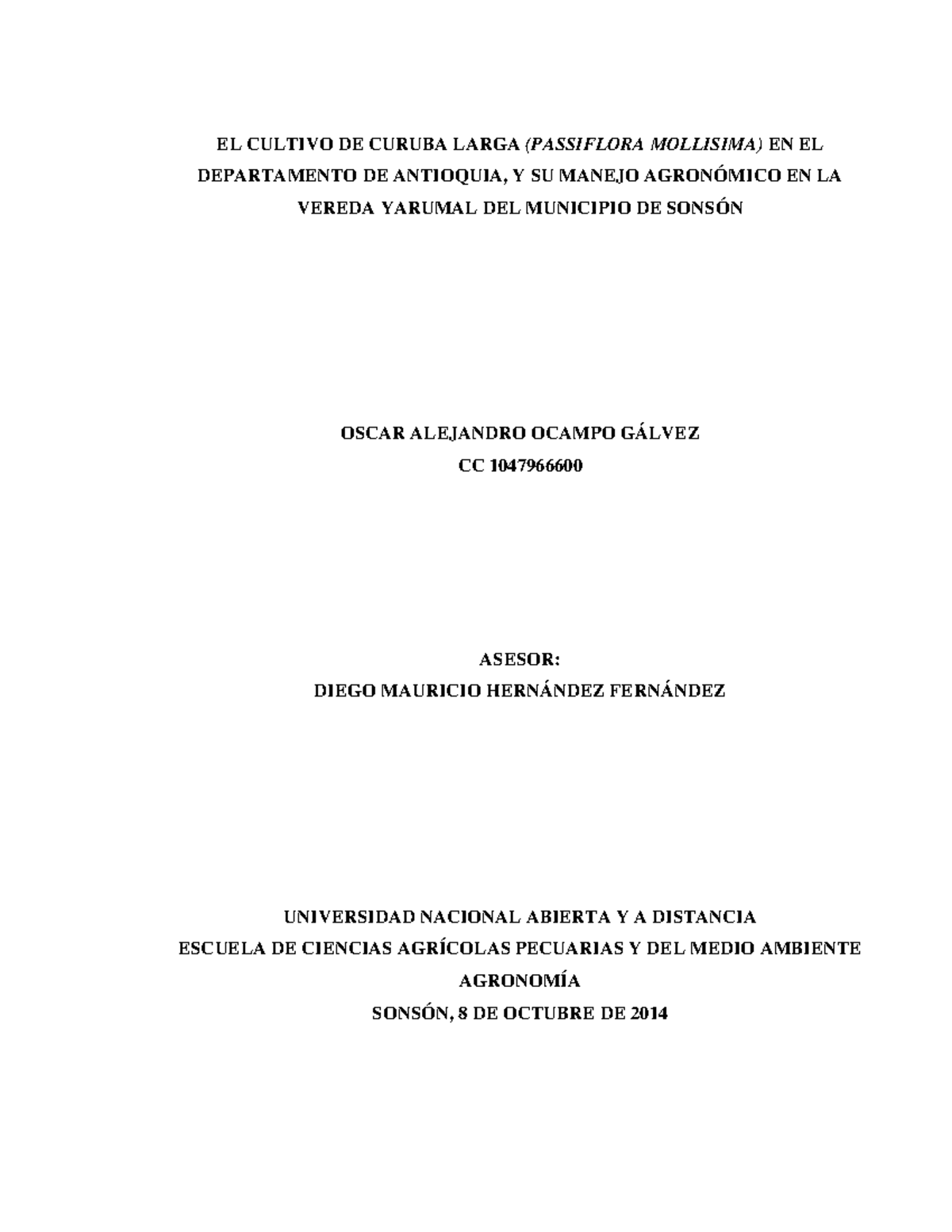 Curuba - cafdas - EL CULTIVO DE CURUBA LARGA (PASSIFLORA MOLLISIMA) EN ...