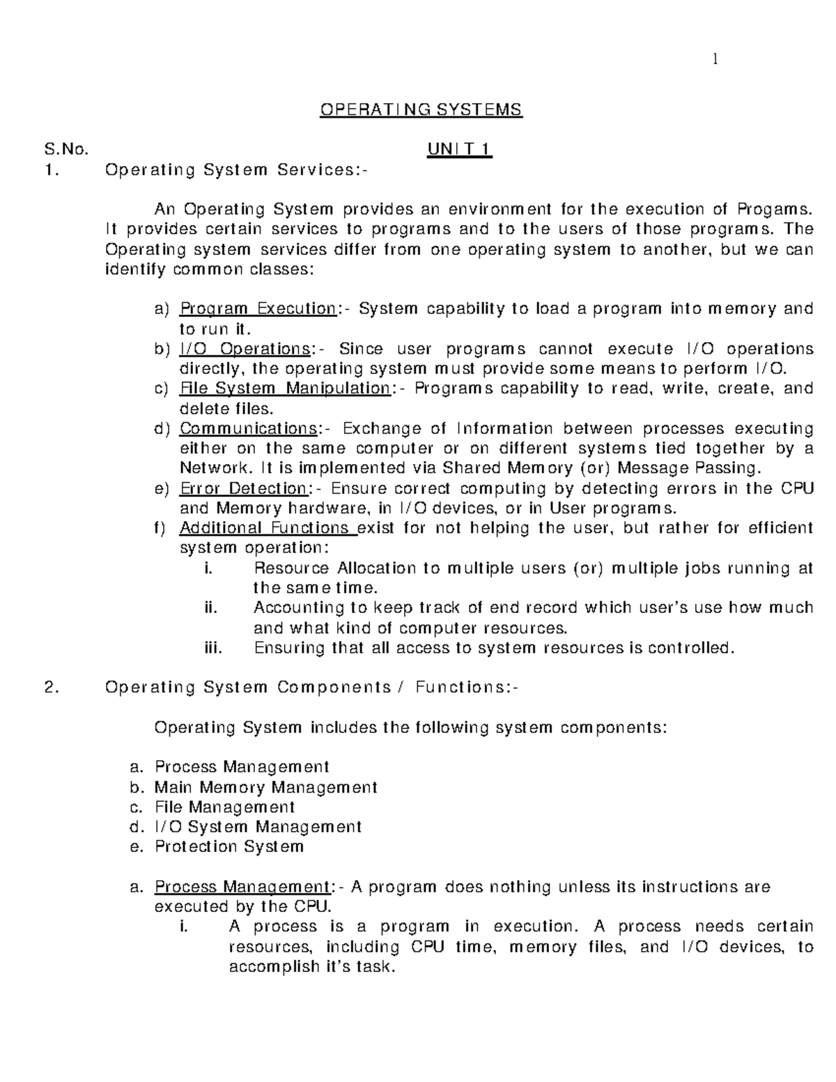 Operating System - OPERATING SYSTEMS S. UNIT 1 1. Operating System ...