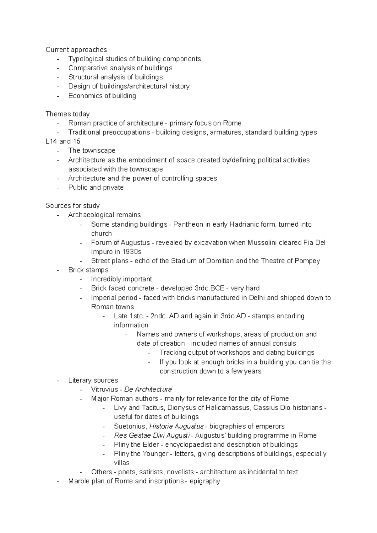 L11 Architecture - Lecture notes 11 - Current approaches - Typological ...