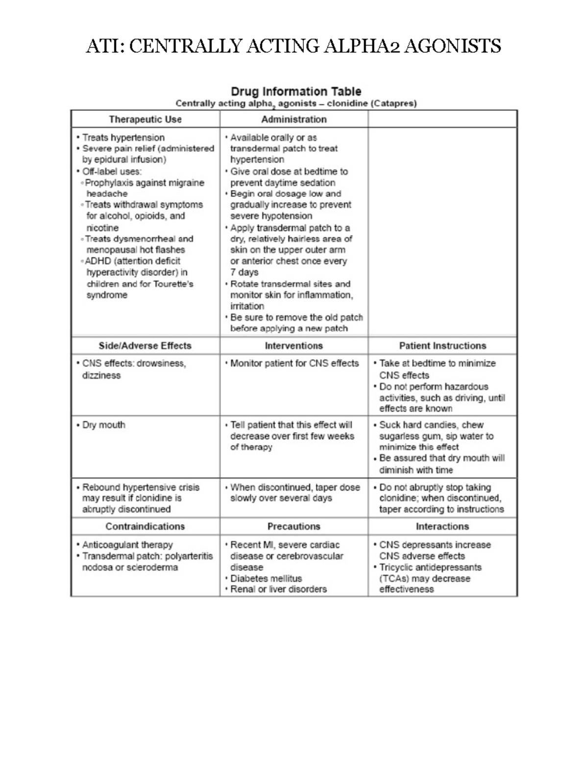 ATI Centrally Alpha 2Agonist - NUR 2407 - ATI: CENTRALLY ACTING ALPHA2 ...