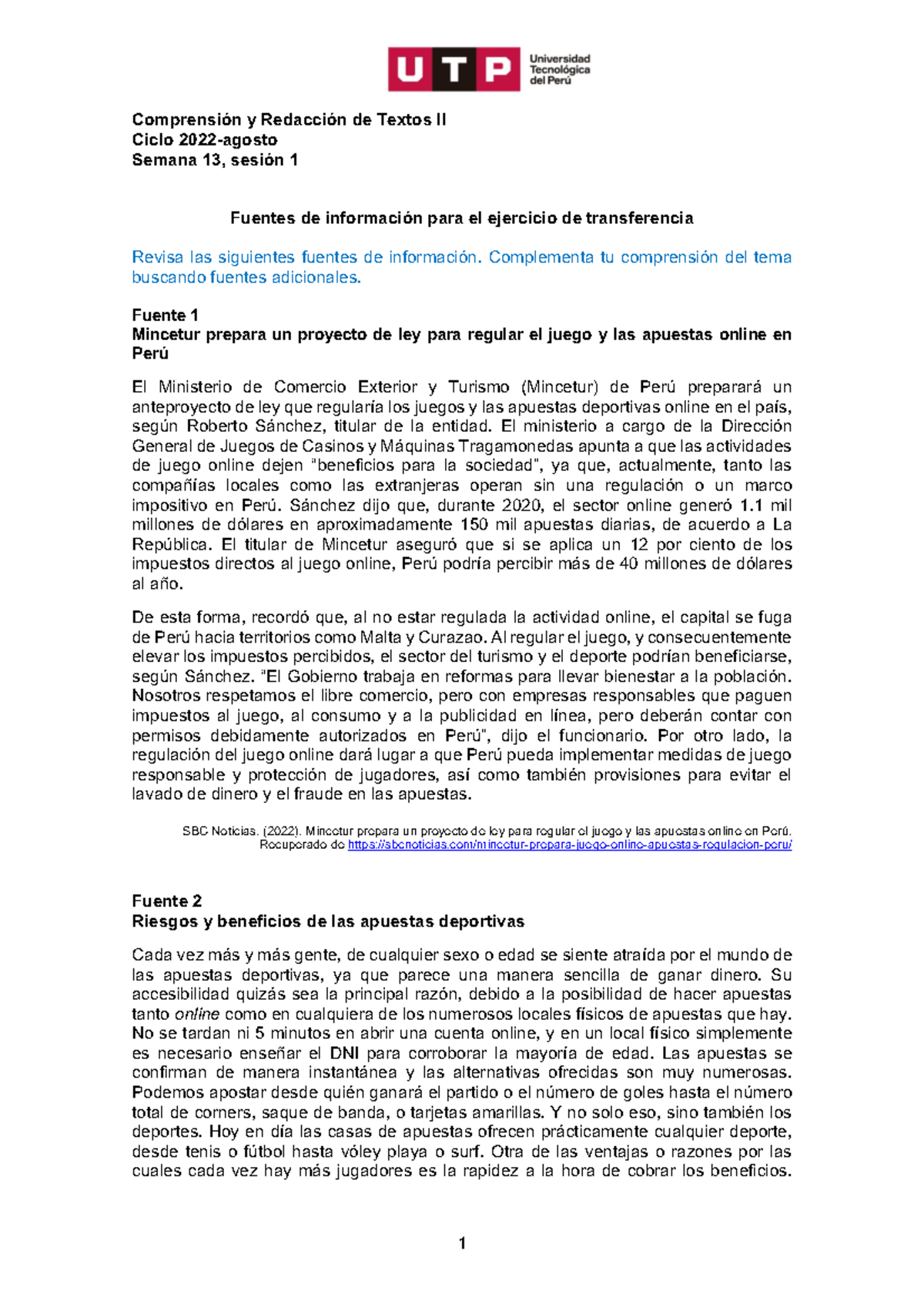 S13 S1 Fuentes De Información Ejercicio De Transferencia