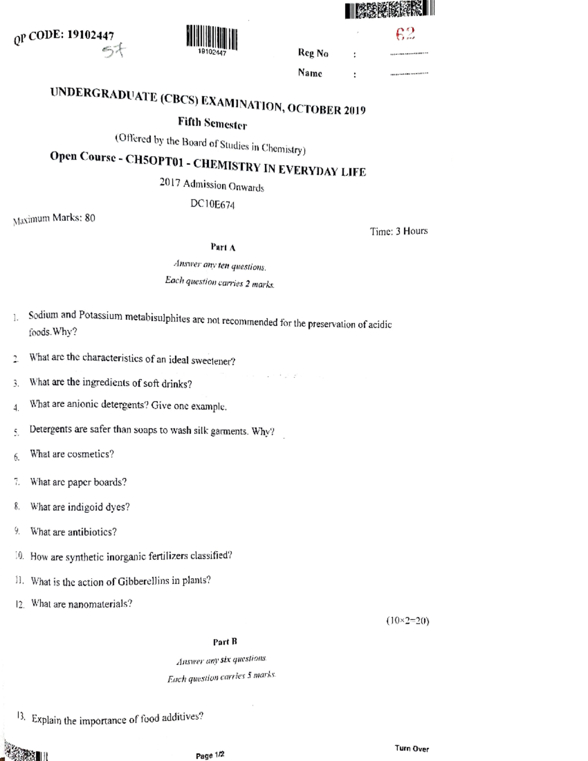 5th sem ug open course...... Question paper oct 20 for exam practice ...