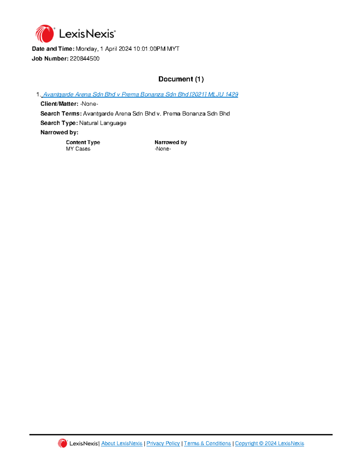 Avantgarde Arena Sdn Bhd v Prema Bonanza Sdn Bhd [2021] - | About ...