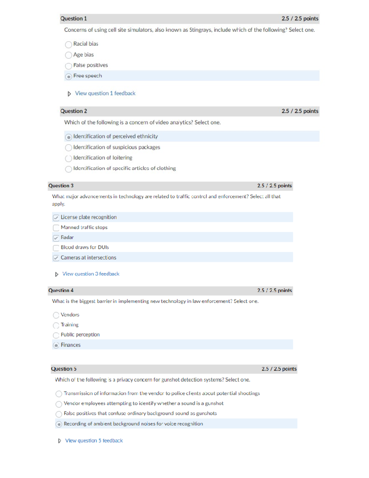 CJ305 1-3 Module One Quiz - CJ 305 - Studocu